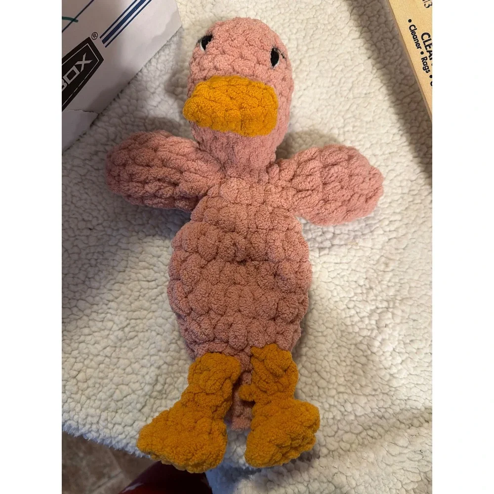 Handmade | Toys | Handmade Pink Crochet Duck Plushie Amigurumi Chenille ...